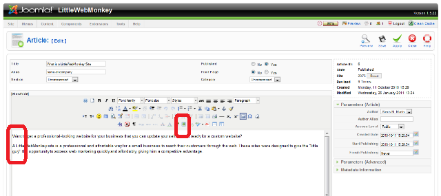 Add Picture to Article - YellowWebMonkey Web Design